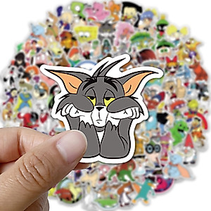 100Pcs 90s Cartoon Stickers Pack for Water Bottles Vinyl Kawaii Anime Stickers for Kids Teens Waterproof Cute Cartoon Characters Stickers Mixed 80s Cartoon Stickers for Laptop Hydroflask Journaling