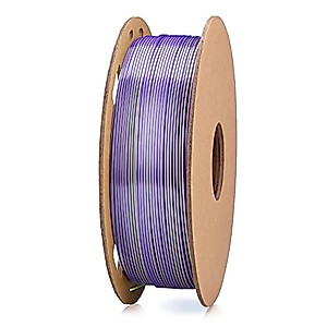 Tumbler PLA 3D Printer Filament, Silk Magic Multi Color 1.75mm Dimensional Accuracy +/- 0.03mm 2.2 lbs/ 1KG Spool, 3D Printing Filament Purple Yellow