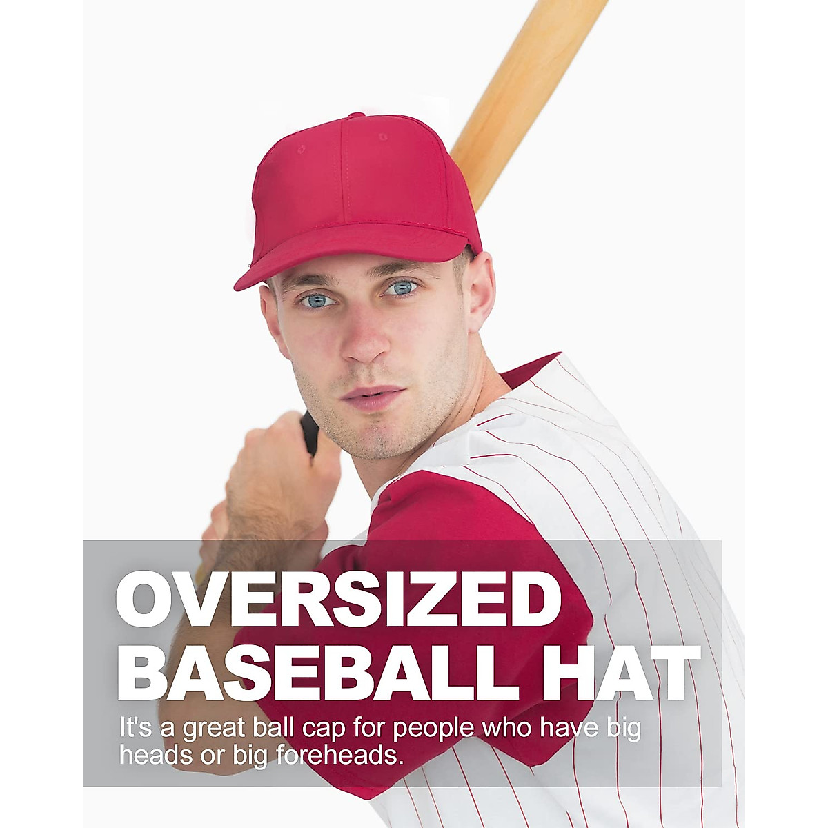 Zylioo XXL Oversized 100% Cotton Work Cap Hat,Adjustable Hard Crown Dad Cap for Big Heads,Gaint Structured Cap