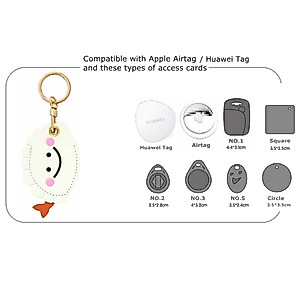 Tomcrazy 2 Pack 3in1 PU Leather Protective Case for Airtag Cover Samsung Galaxy SmartTag Keychain Access Card Keys (1 Cheese & 1 Dumpling)