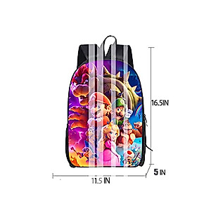 Pipixian Unisex Game Backpacks Lightweight Cartoon Travel Bags Super Cute Knapsack Black1-One Size