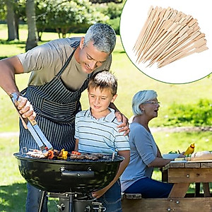 6 inch Bamboo Skewers, 100 PCS Bamboo Sticks for Cocktail Appetizer Toothpicks Kabab Skewers Picks Paddle Wooden Skewers for Cocktail, Fruit, Grilling, Drink, BBQ, Fondue(6 Inch)