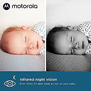 Motorola Baby Monitor-VM50G Video Baby Monitor with 2 Cameras, 1000ft Range 2.4 GHz Wireless 5" Split Screen, 2-Way Audio, Remote Pan, Tilt, Zoom, Room Temperature Sensor, Lullabies, Night Vision