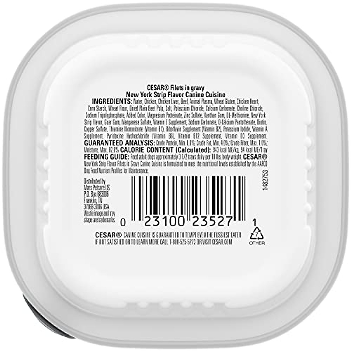 CESAR Adult Soft Wet Dog Food Filets in Gravy, New York Strip Flavor, 3.5 oz. Tray