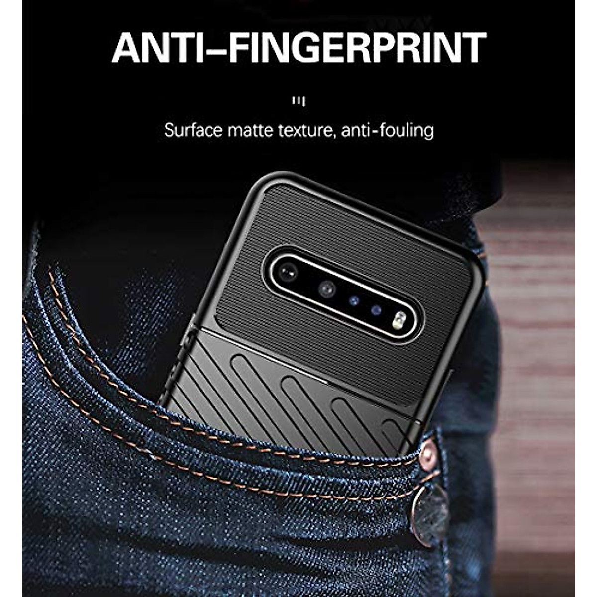 Sucnakp for LG V60 Thinq Case LG V60 Case Shock Absorption Anti Scratch Heavy Duty Durable Drop Protection Cell Phone Cover for LG V60 Thinq（LT Black）