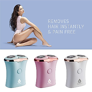 Pursonic USB Rechargeable Ladies Shaver, Removes Hair Instantly & Pain Free, Perfect Design is Great for Legs, Bikini, Arms and Ankles! (Aqua)