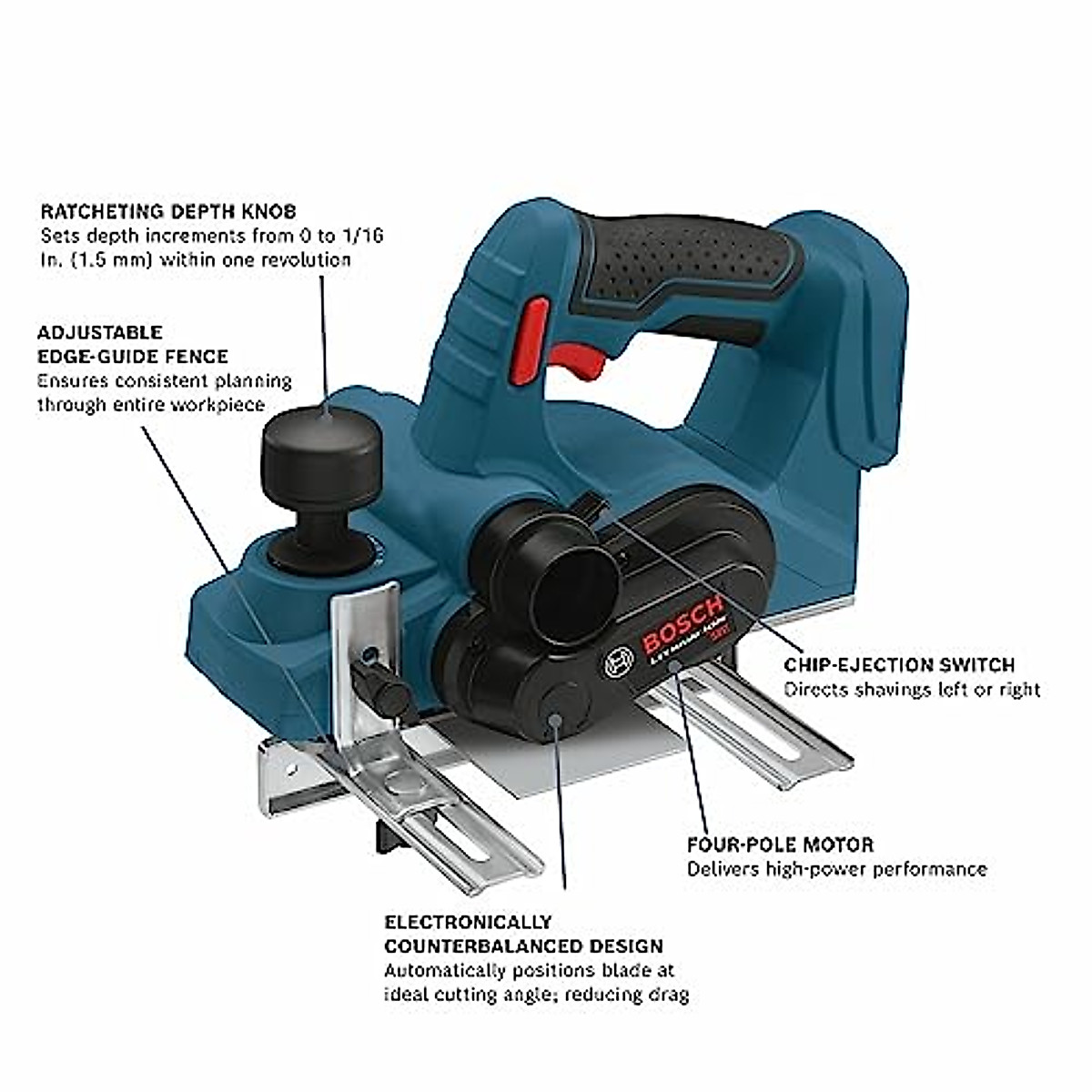 BOSCH Bare-Tool PLH181B 18-Volt Lithium-Ion Cordless Planer