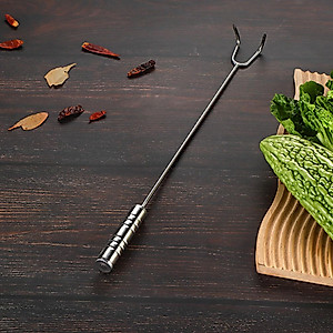 BESPORTBLE Pigtail Food Flipper Meat Hook Stainless Steel Food Turner Hook Cooking Barbecue Turners Hooks Grill Accessories for BBQ Grilling 50cm