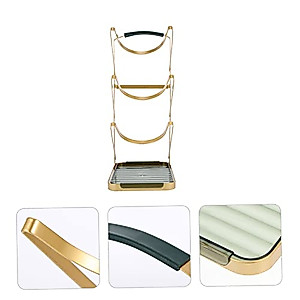 STOBAZA Wall Mounted Pot Lid Rack Utensil Rest Cutting Board Holder Pan Lid Organizer Rack Carbon Steel Lid Stand Kitchen Supplies Kitchen Organization Golden Shelf Storage PC