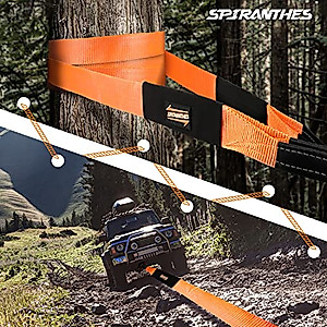 AUREOLE Tow Straps Heavy Duty Recovery Rope Kit 3" x 30ft Snatch Straps Lab Tested 35,000lb Break Strength,22% Elongation 100% Nylon Strap + 3/4 D Ring Shackles (2 Pack) with 4 Washers + Storage Bag