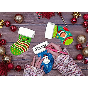 SICOHOME Christmas Cut-Outs for Classroom 4"x6" Assorted Xmas Stocking Cut-Outs with Glue Point Dots for Winter Bulletin Board Classroom School Christmas Candy Party Decorations