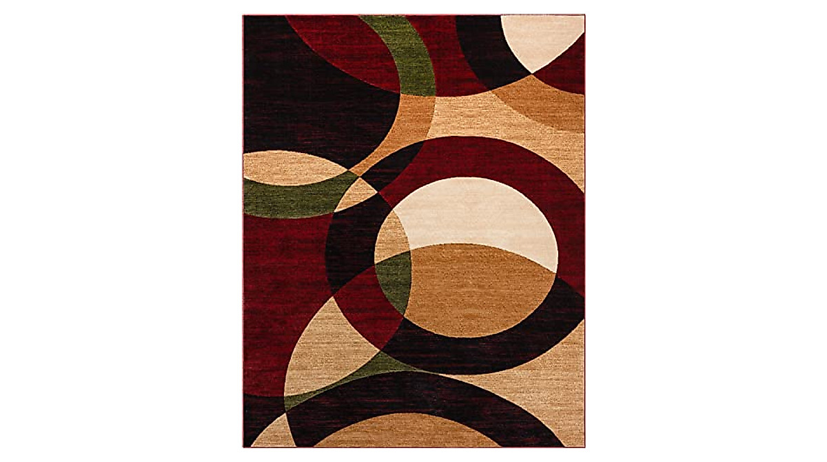 Well Woven Dulcet Bingo Rug - Modern Red Geometric Area Rug