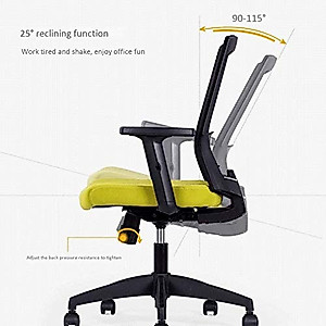 WYKDD Furniture Mid-Back Black Mesh Executive Swivel Ergonomic Office Chair with Back Angle Adjustment (Color : Black)