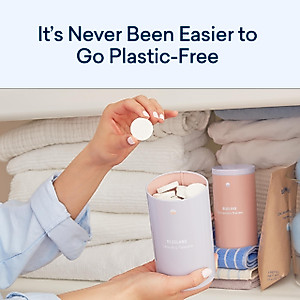 BLUELAND Laundry Detergent Tablets, Starter Set, 60 Count with Tin, Unscented, Plastic-Free Eco-Friendly Pods, Sheets, Liquid Alternative - Natural, Gentle, Non Toxic