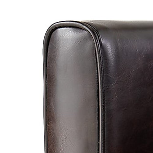 Great Deal Furniture Lucas Brown Leather Modern Sleek Recliner Club Chair