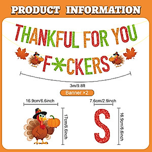 Thanksgiving Decorations Indoor,Thankful for You Friendsgiving Party Decorations colourful Friends Giving Party Decorations Pre-Assembled Banner