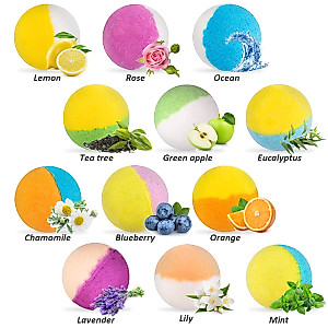 Bath Bombs for Kids with Surprise Inside - 12Pcs Kids Bubble Bath Fizzies with Sea Animal Toys. Gentle and Kids Safe for Skin Moisturize. Birthday Christmas Gifts for Boys Girls