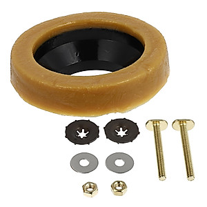 Uonlytech 3 Sets Toilet Seal Brass Washers Ring Kit Brass Fittings Toilet Fixed Accessories Toilet Wax Ring with Bolts Toilet Wax Seal Kit Toilet Seat Fixed Accessories Toilet Seat Bolts