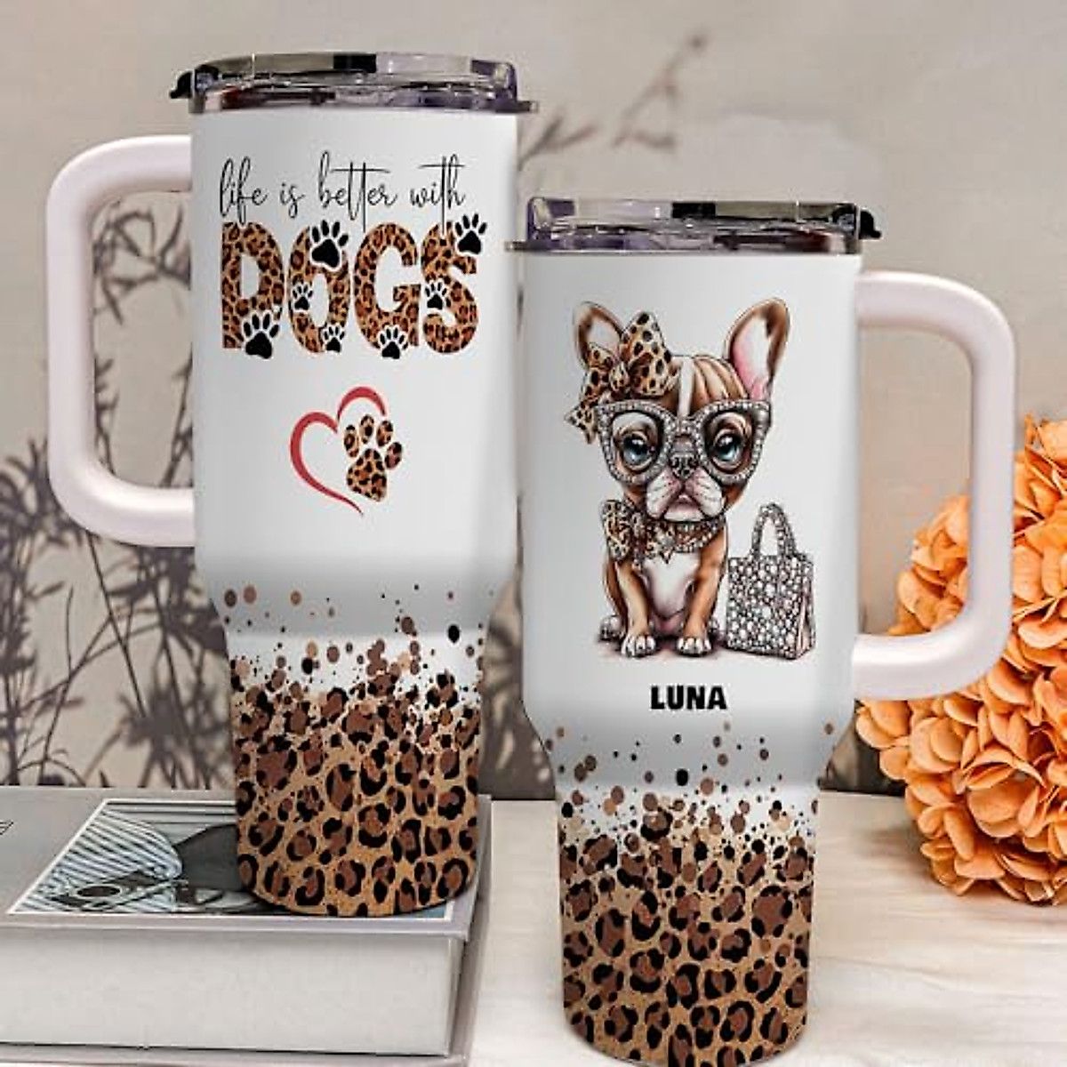 Personalized Dog Tumber with American Pit Bull Terrier Dog’s Name – Custom Cup for Dog Moms, Ideal Gift for Mother's Day, Birthdays & Christmas 9HoHIm