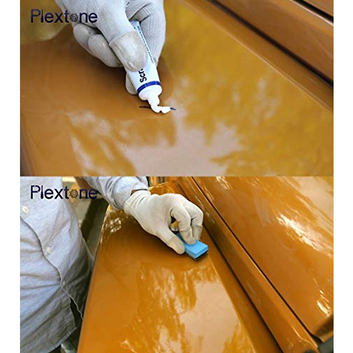 Plextone Car Scratch Repair Kit, Auto Maintenance Wax Polishing Grinding Paste Paint Care Set, Care Grinding Polishing Restorer Liquid with Sponge (B-1) (B-1)