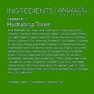 Andalou Naturals CannaCell Hydrating Toner, 6.7 Ounce