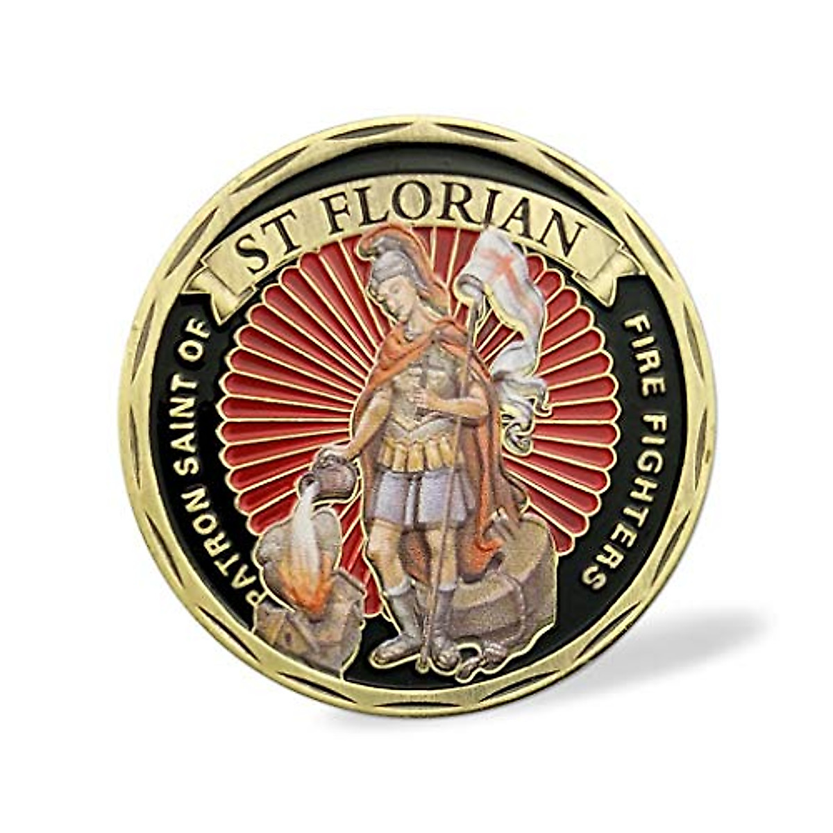 St. Florian Patron Saint of Firefighters Challenge Coin United States Prayer