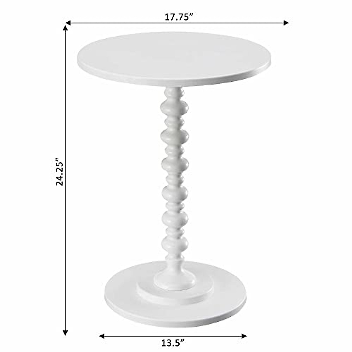 Convenience Concepts Palm Beach Spindle Table, White