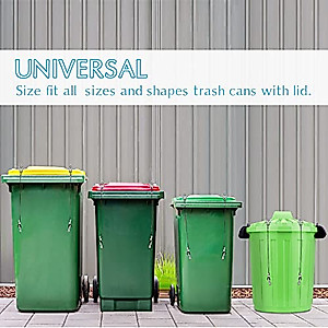 4 Pack Trash Can Lid Lock Trash Can Locks for Animals Stop from Rummaging Metal Universal Trash Can Lock for Outdoor Garbage Can Bear Proof Security Universal Lid Lock Nylon Coated Steel Wire Rope