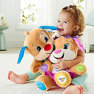 Fisher-Price Laugh & Learn Baby & Toddler Toy Smart Stages Sis Interactive Plush Dog With Music Lights & Learning Content For Ages 6+ Months