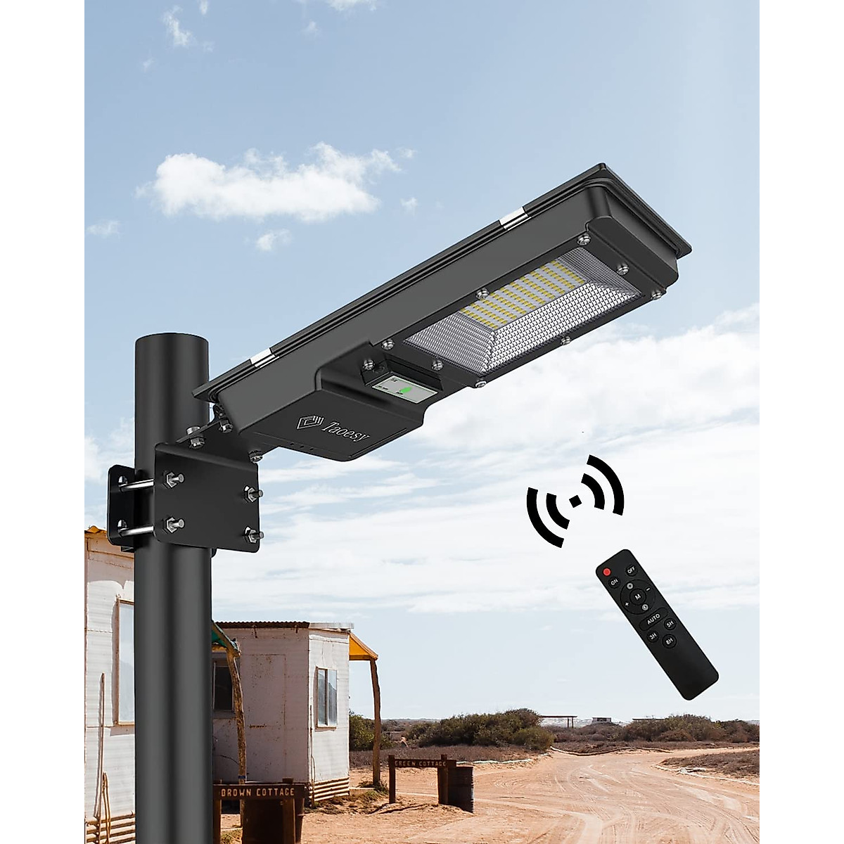 Taoesy 800W Solar Street Lights Outdoor, 60000LM Motion Sensor LED Solar Parking Lot Light Dusk to Dawn, IP65 Waterproof Solar Security Flood Light with Remote Control for Area Lighting, Yard, Garage