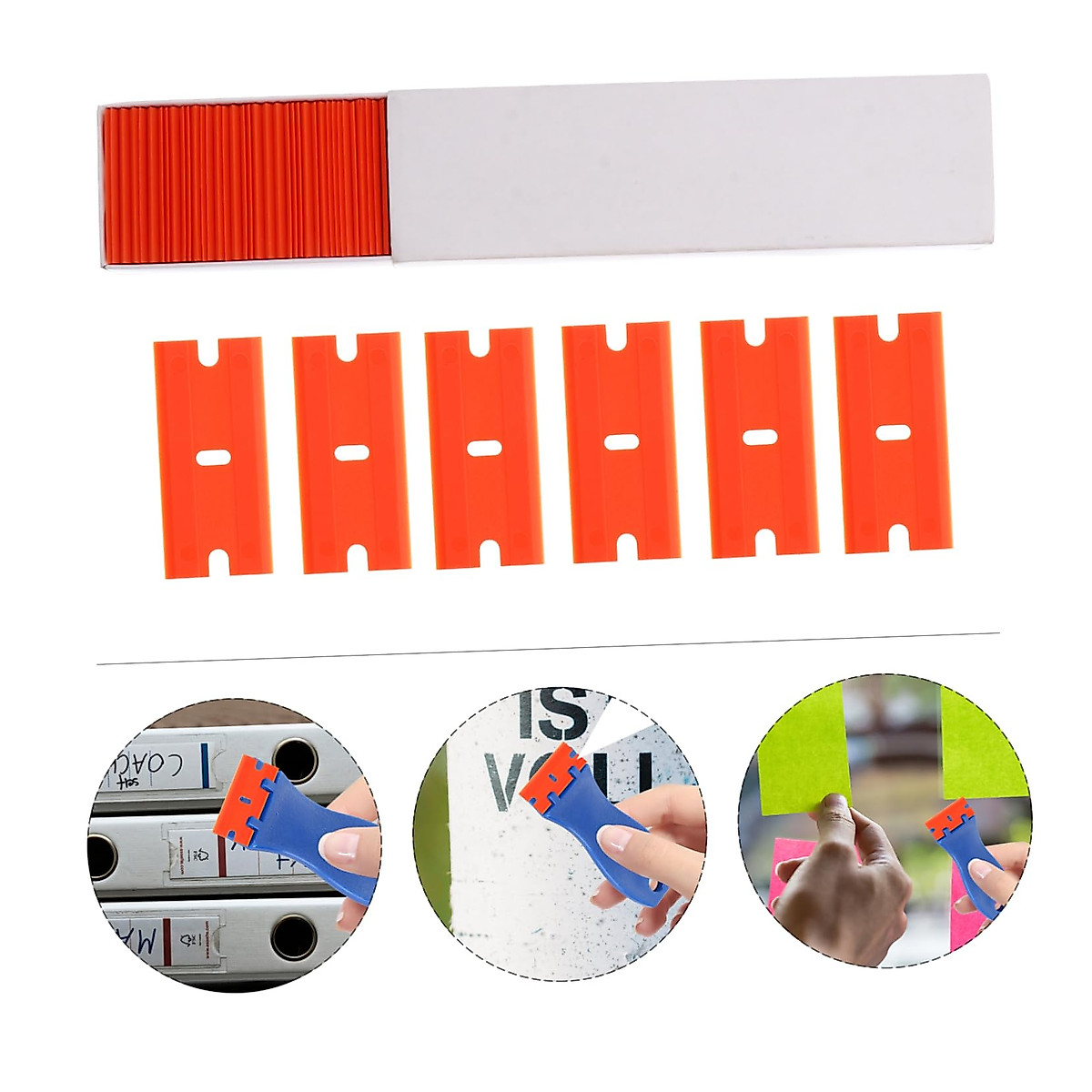Cabilock 100pcs Scraper Blade Remover Scraper Shovel Blades Spatula Plastic Window Spatula Plastic Cleaning Scraper Sticker Remove Scraper Window Spatula Blades Sticker Removal Scraper