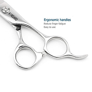 Barber Scissors 7" Professional Sliding Hair Scissors Willow Shape Sliding Hair Shears Professional Sliding Haircut Shears Razor Edge 440c Barber Shears KINSARO