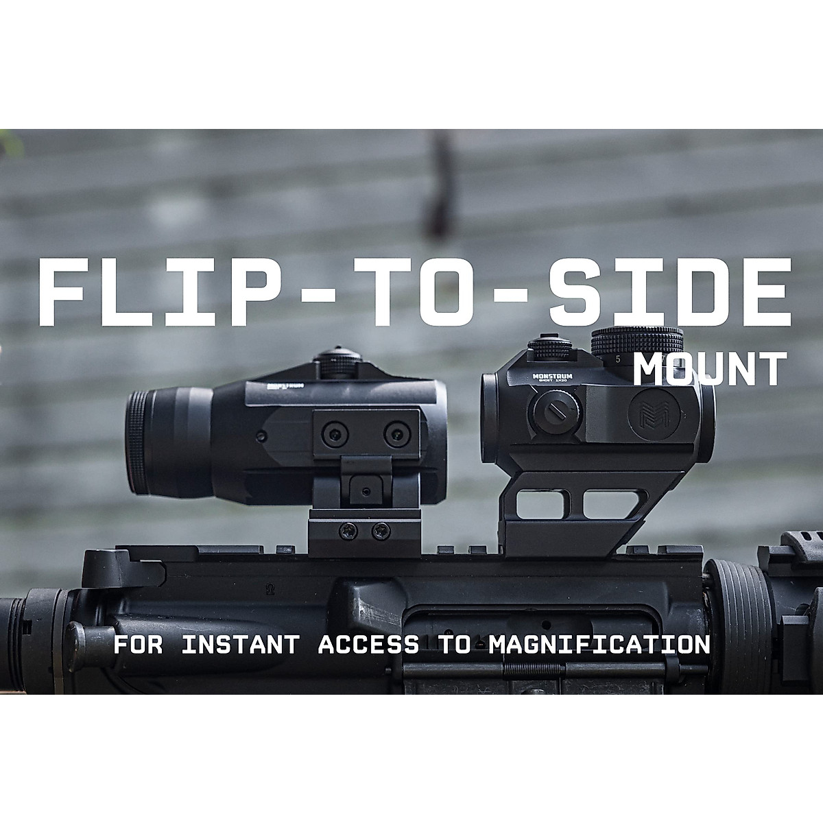 Monstrum Ghost 3X Red Dot Magnifier with Flip-to-Side Mount | Black