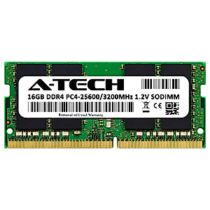A-Tech 16GB DDR4 3200 MHz SODIMM PC4-25600 (PC4-3200AA) CL22 Non-ECC Laptop RAM Memory Module