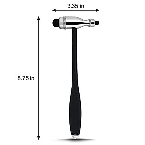 Tromner Reflex Hammer Neurological Medical Tool with Built-in Brush for Cutaneous and Superficial Responses — Light Percussion Reflex Hammer Medical Tool for Reflex Testing