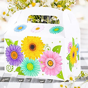 12 Pack Floral Party Favor Treat Boxes Flower Candy Goodie Gift Boxes for Birthday Party Presents Garden Party Bridal Shower Supplies
