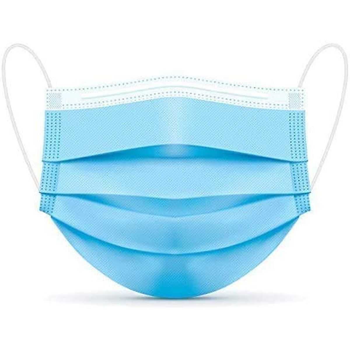 [50 Masks] Disposable Face Mask, 3-Ply Adult Masks, Single Use Facial Cover with Elastic Earloops For Home, Office, School, and Outdoors