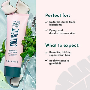 Coco & Eve Like A Virgin Deep Clean Scalp Scrub. Pre Shampoo Scalp Treatment for Dry, Dandruff Prone Skin. Helps Hair Growth. (150ml)