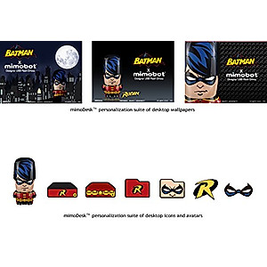 8GB Robin DC Comics MIMOBOT Character USB Flash Drive with Bonus preloaded Batman Themed Mimory Content, Limited Edition by Mimoco