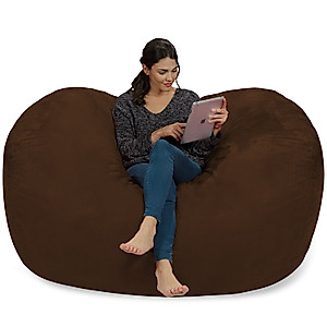 Chill Sack Bean Bag Chair: Huge 6' Memory Foam Furniture Bag and Large Lounger - Big Sofa with Soft Micro Fiber Cover - Chocolate