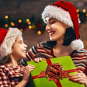 Christmas Gift Pull Bows Set in 24 Assorted Patterns, Present Wrapping Bows with Ribbon, Accessory for Holiday Gift Wine Bottles Book Decoration (Easy Assembly Needed) (24)