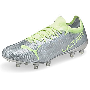 PUMA Womens Ultra 1.4 Firm GroundAg Soccer Cleats Cleated,Firm Ground,Turf - Silver,Metallic - Size 8 M