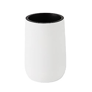 3&7 BRICK Black and White Bathroom Accessories Set,4 Pieces,Toothbrush Holder,Lotion Soap Dispenser,Tumbler,Soap Dish, Resin Countertop Complete Decor and Gift Set