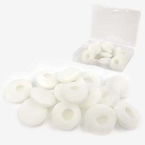 EKIND 24 PCS Sponge Soft Earbuds Cover Pads Replacement for Earphone MP3 MP4 Stereo Headsets Protective Accessories Cap (White)