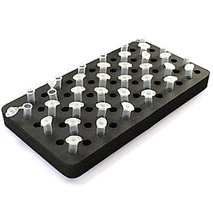 Polar Whale Test Tube Rack Durable Black Foam Storage Holder Organizer Stand Transport Holds 72 Tubes Fits up to 11mm Diameter