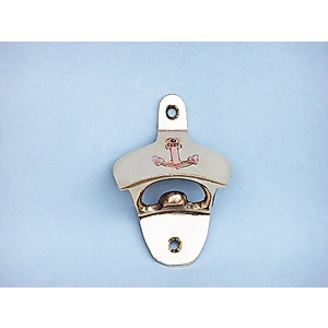 Solid Brass Wall Mounted Nautical Bottle Opener with Anchor by GSM