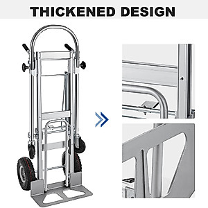 SmarketBuy 3 in 1 Convertible Hand Truck 1000 LBS Weight Capacity Heavy Duty Hand Truck Durable Aluminum and Steel Construction 4 Wheels Hand Truck Dolly