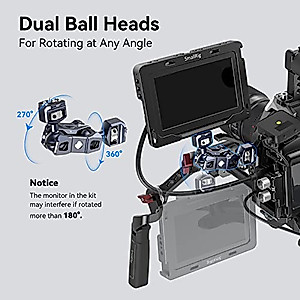 SmallRig Articulating Magic Arm with 3/8"-16 Locating Screw for ARRI and 1/4"-20 Screw (with Retractable Pins), 360 Degree Rotation, Max Load of 12 Ib Magic Arm for Monitor, Camera, and Lights 3874