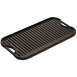 Lodge LPGI3 Cast Iron Reversible Grill/Griddle, 20-inch x 10.44-inch, Black