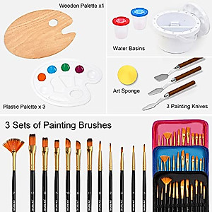170 Pcs Artist Painting Set, Shuttle Art Deluxe Art Set with Paint, Aluminum and Wooden Easels, Canvas, Paper Pads, Brushes and Other Art Supplies, Complete Painting Kit for Adults, Kids and Artists